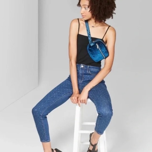 wild fable | Jeans | Nwt Wild Fable High Rise Skinny Rhinestone ...